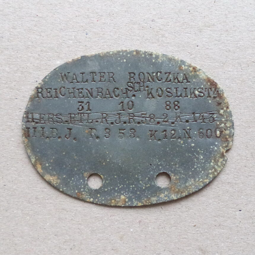 German WW1 Identity Disc - III. B. J. R. 353 - Thorantik